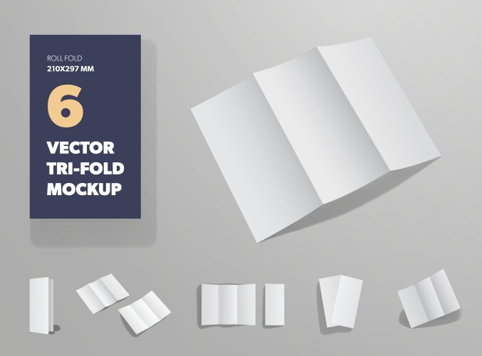 Trifold template presentation with hexagons Vector Image