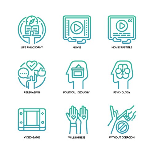 Soft power icons set Royalty Free Vector Image