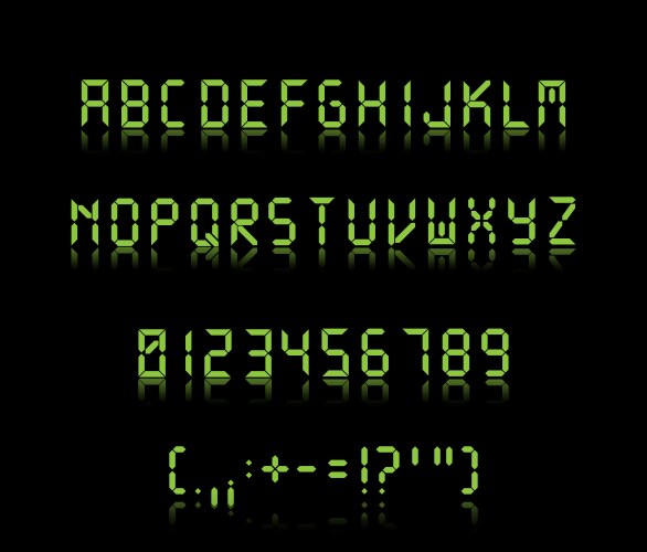 Dot-matrix display font Royalty Free Vector Image
