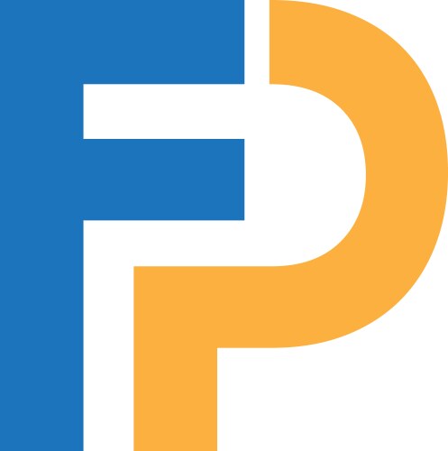 Fp logo design template Royalty Free Vector Image