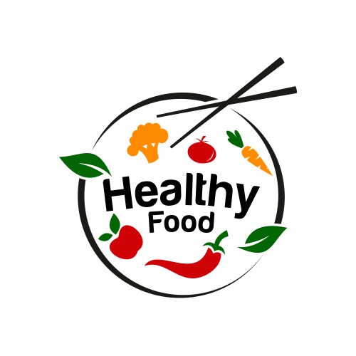 Healthy food logo design Royalty Free Vector Image