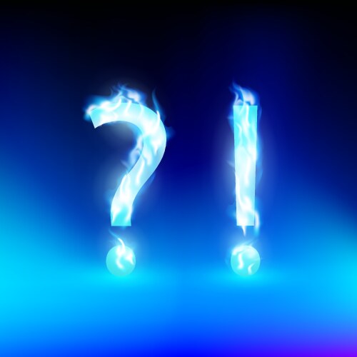 Neon question mark with glitch effect abstract Vector Image