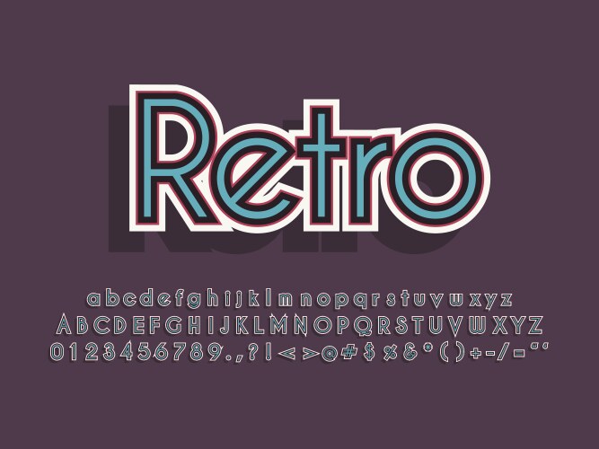 Retro marquee font Royalty Free Vector Image - VectorStock