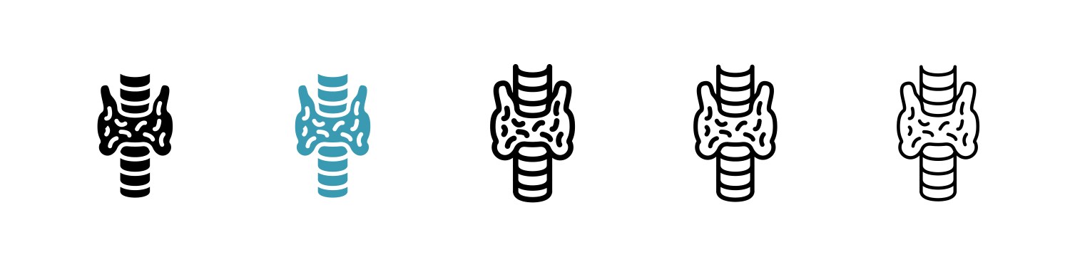 Thyroid icon set on white background Royalty Free Vector