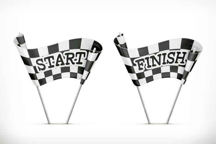 Start and finish Royalty Free Vector Image - VectorStock