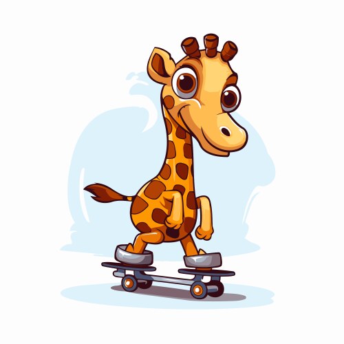 Cute cartoon giraffe riding a scooter Royalty Free Vector