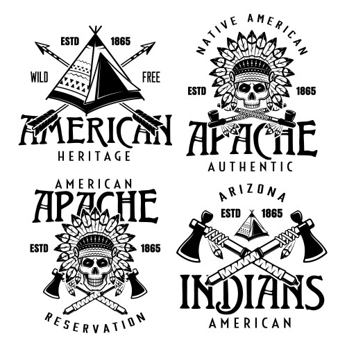 Ethnic font native american indian alphabet Vector Image