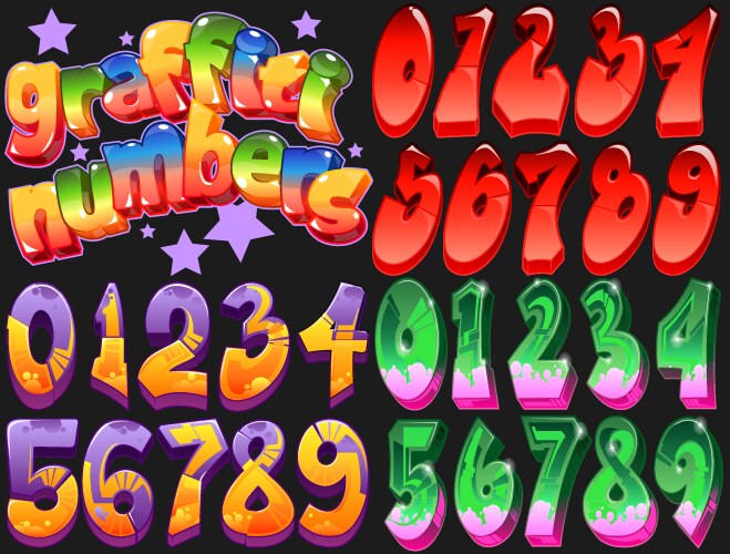 Graffiti Numbers Vector Images (over 4,400)