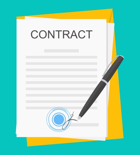 Signed business contract agreement Royalty Free Vector Image