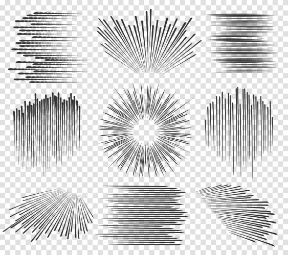 Speed lines sketch force and motion fast Vector Image