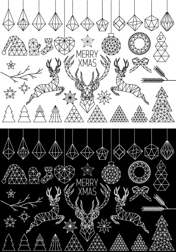 Christmas deer stag heads Royalty Free Vector Image