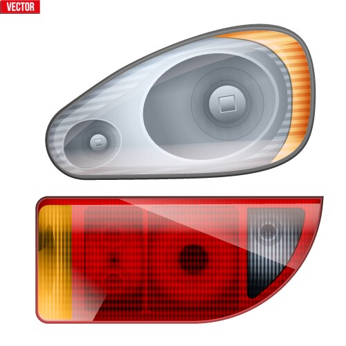 Round car headlight vintage Royalty Free Vector Image