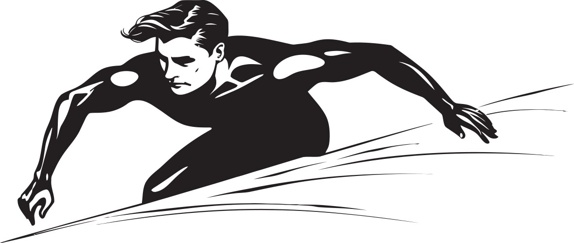 Aquatic aura iconic swim emblem splash streak Vector Image