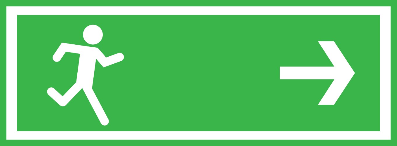 Emergency exit sign icon Royalty Free Vector Image