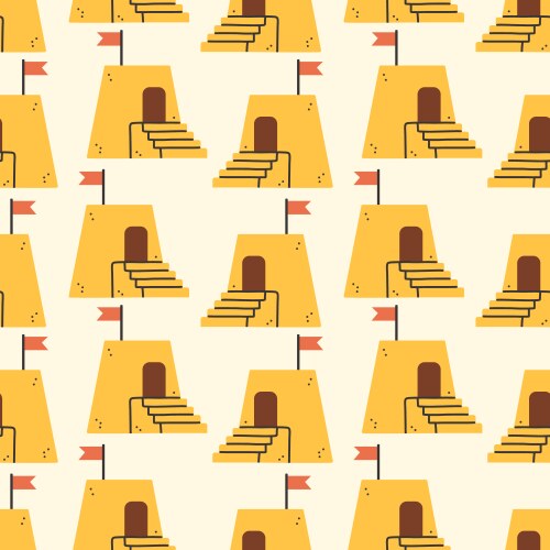 Summer sand castle pattern flat seamless Vector Image