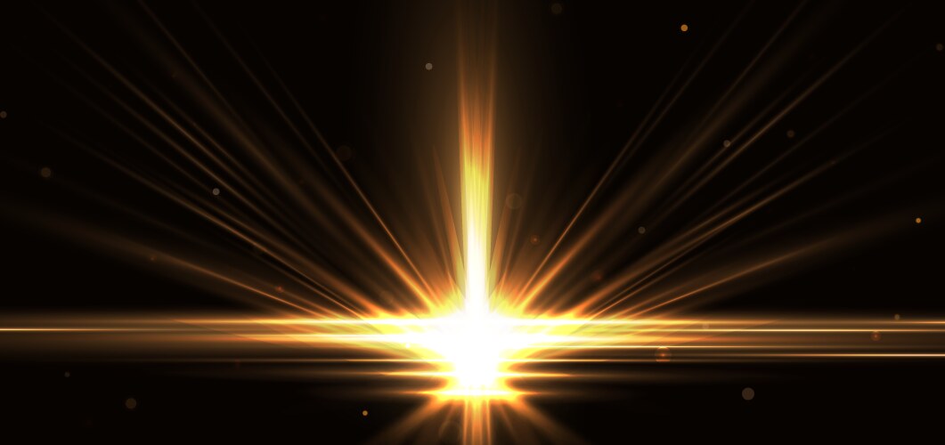 Abstract glowing gold lighting curve lines Vector Image