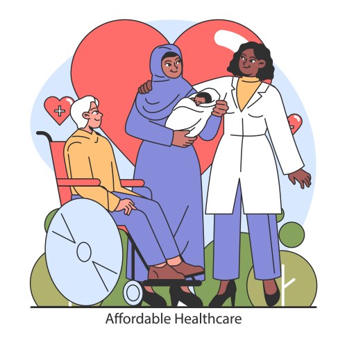 Healthcare accessibility for disabled concept Vector Image