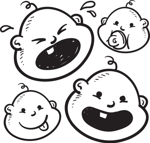 Cartoon comics faces set Royalty Free Vector Image