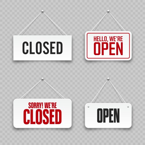 Hanging door sign board Royalty Free Vector Image