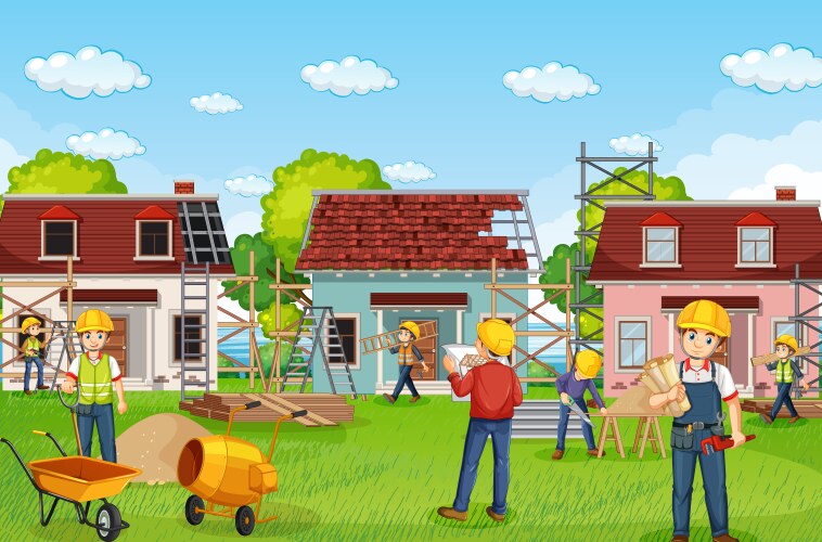 Building site construction work big area special Vector Image