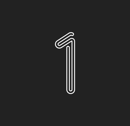 Number 1 Outline Vector Images (over 4,100)