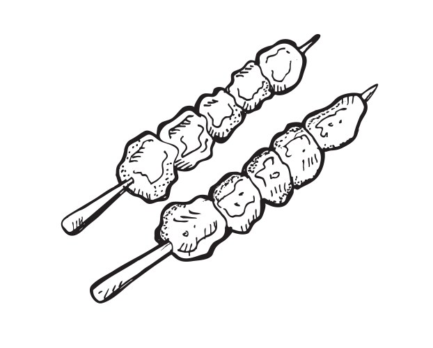 Indonesian traditional food satai Royalty Free Vector Image