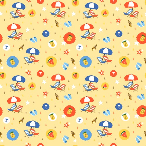 Summer elements seamless pattern Royalty Free Vector Image