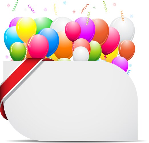 Birthday party balloons with card template Vector Image