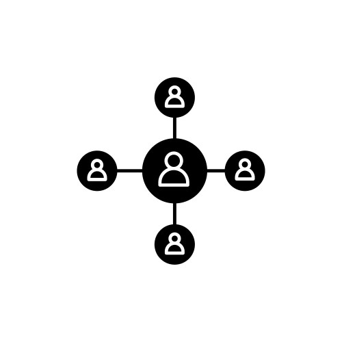 Chart network icon set social media connect Vector Image