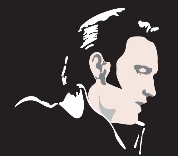 Elvis presley stencil portrait Royalty Free Vector Image
