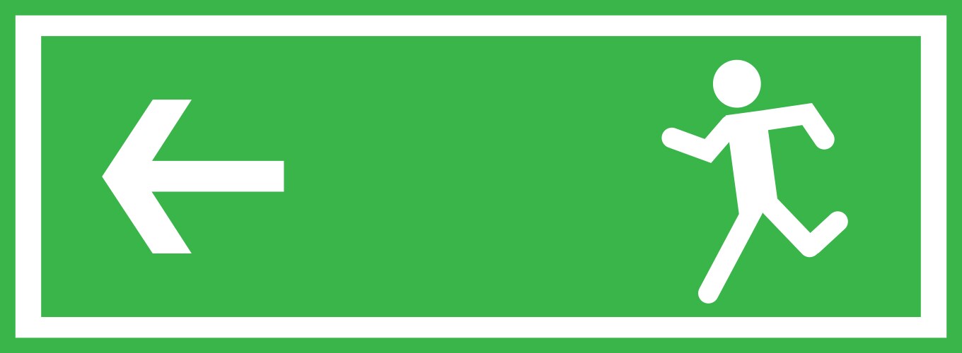 Emergency exit sign icon collection Royalty Free Vector