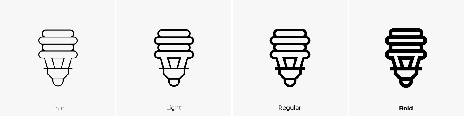 Fluorescent light icon thin regular Royalty Free Vector