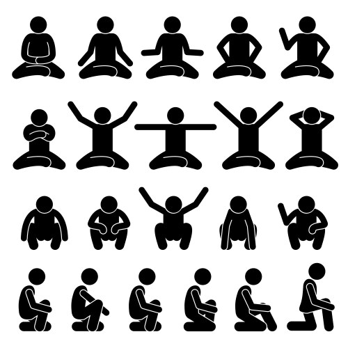 Stickman Sitting Vector Images (over 610)