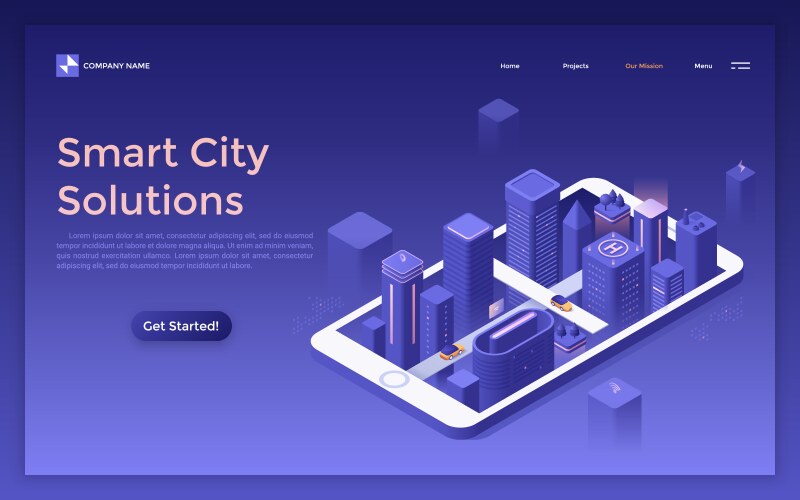 Smart city isometric Royalty Free Vector Image