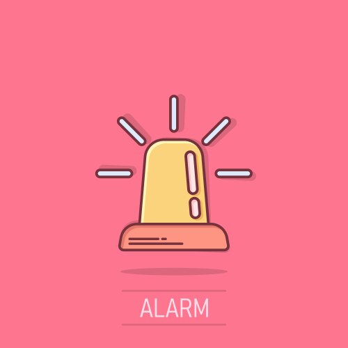 Emergency alarm icon in comic style alert lamp Vector Image
