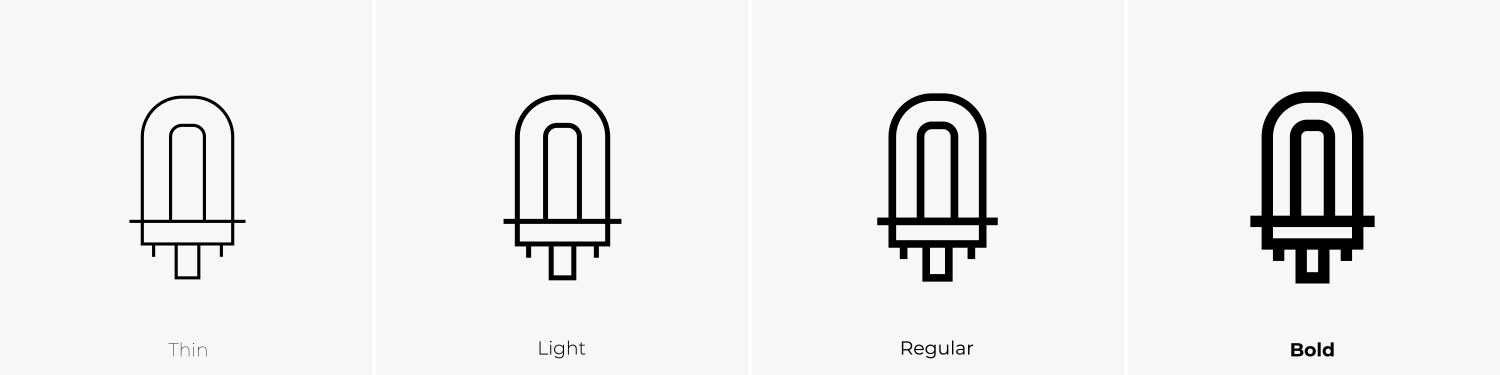 Diode icon thin light regular and bold style Vector Image