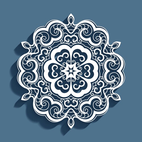 Round lace doily cutout paper pattern Royalty Free Vector