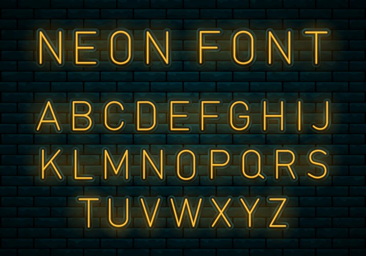 Neon font Royalty Free Vector Image - VectorStock