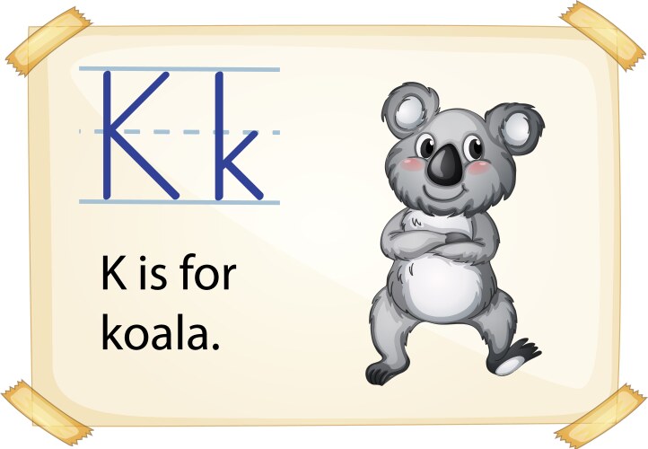 Animals alphabet k is for koala Royalty Free Vector Image