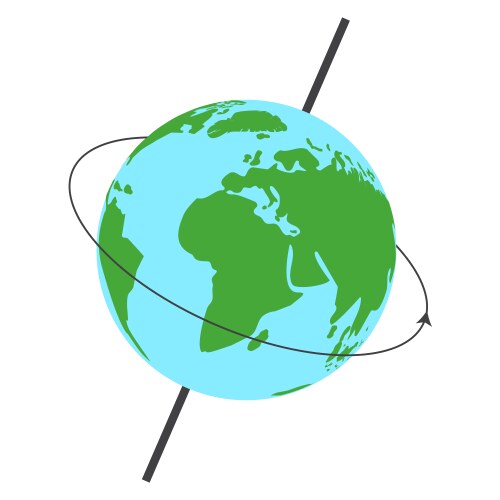 Earths rotational axis degree isolated with earth Vector Image