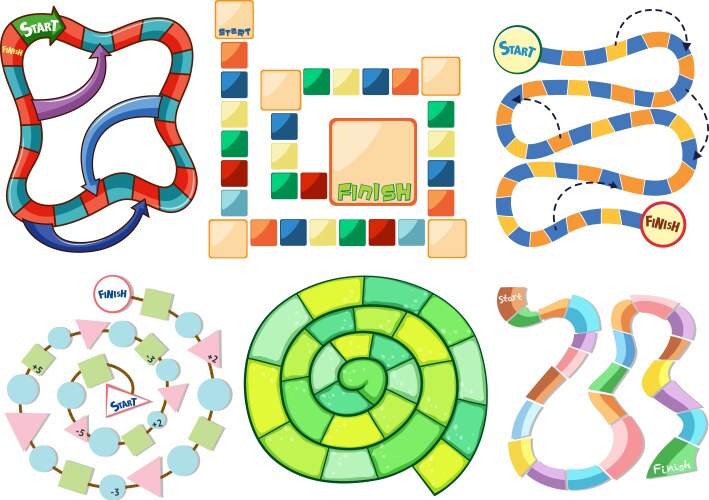 Brightly colored blank board game template Vector Image