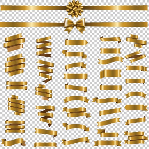Yellow ribbon isolated transparent background Vector Image
