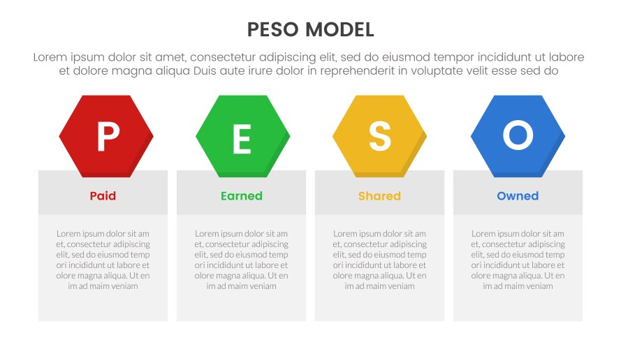 Peso model strategic framework infographic 4 Vector Image