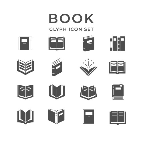 Book icon set simplicity theme Royalty Free Vector Image