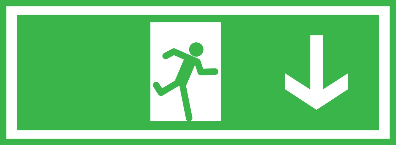 Emergency exit sign icon Royalty Free Vector Image