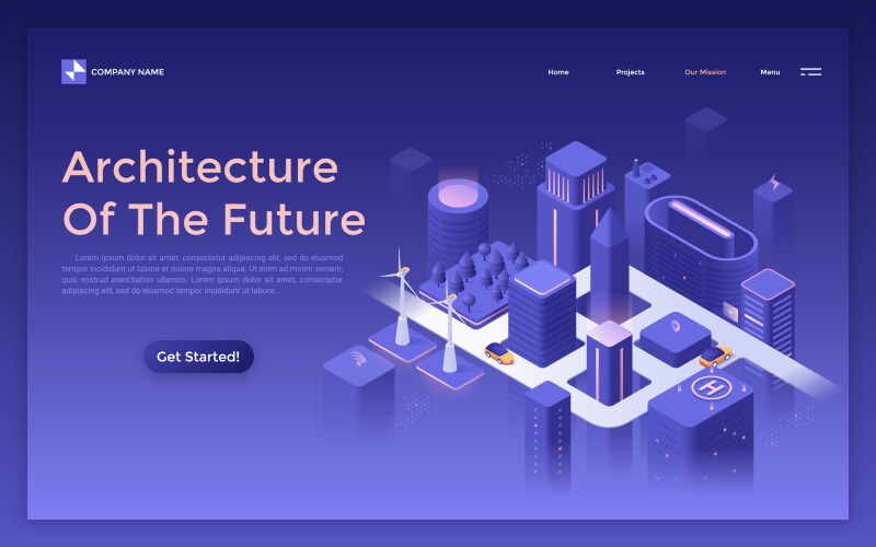 Smart city isometric Royalty Free Vector Image