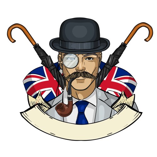Sketch british man Royalty Free Vector Image - VectorStock