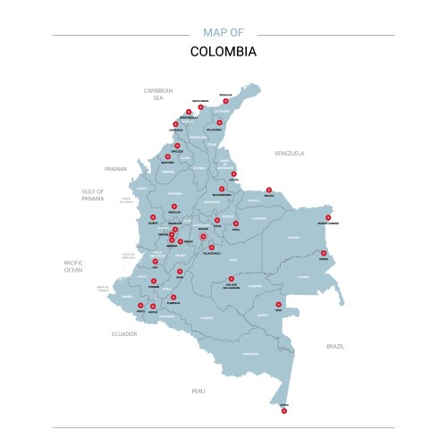 Colombia map with administrative divisions Vector Image