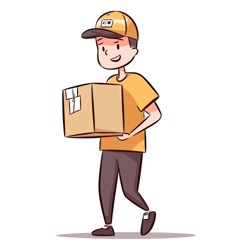 Man with boxes moving Royalty Free Vector Image