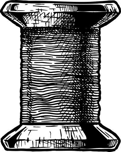 Sewing old background with spool of thread Vector Image